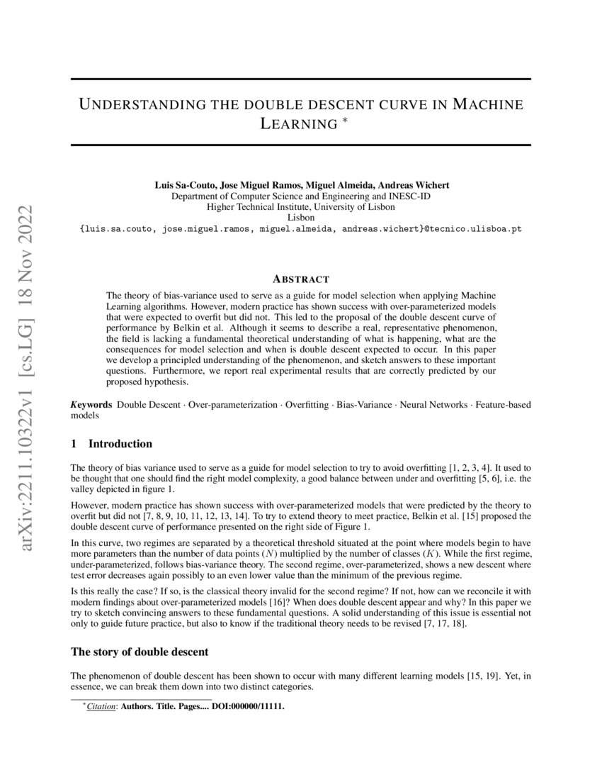 Understanding The Double Descent Curve In Machine Learning Deepai 