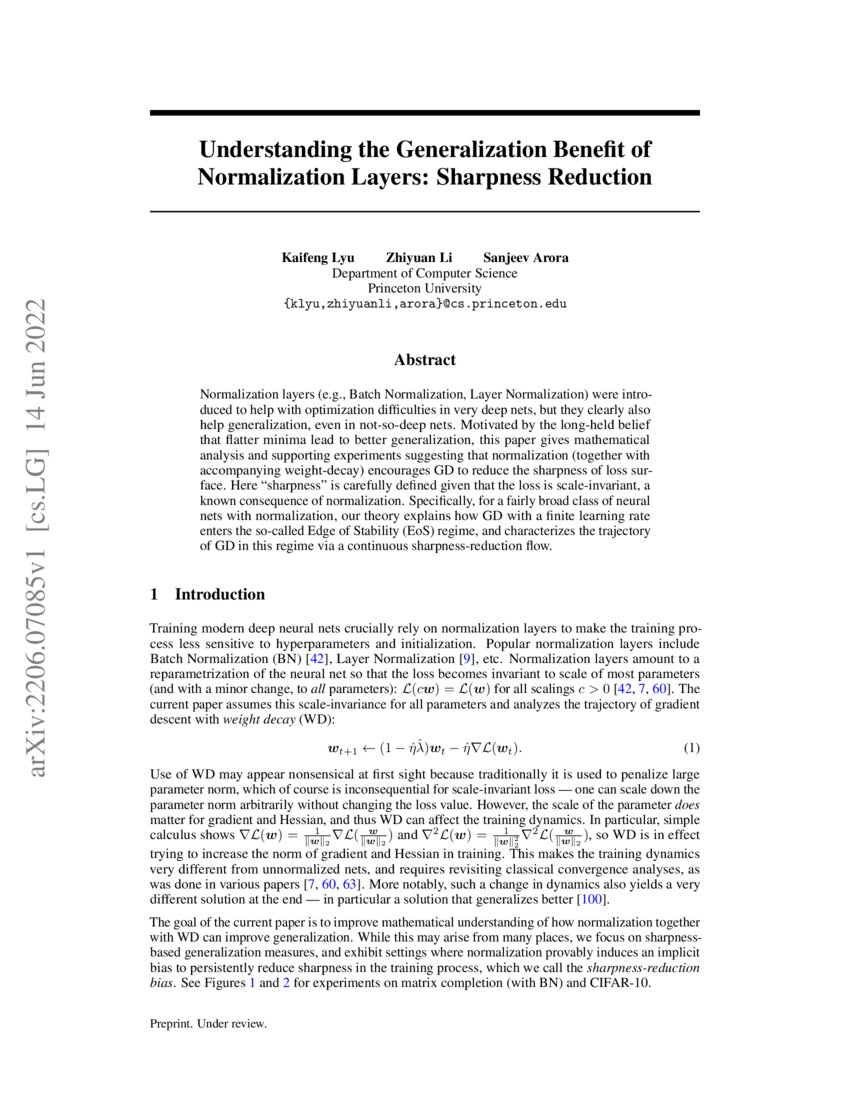 Understanding the Generalization Benefit of Normalization Layers ...