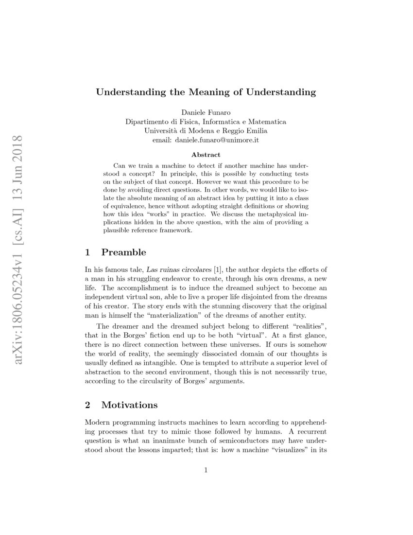 Understanding the Meaning of Understanding | DeepAI