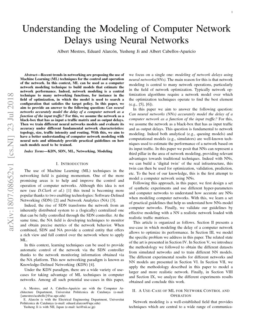 Understanding the Modeling of Computer Network Delays using Neural Networks | DeepAI