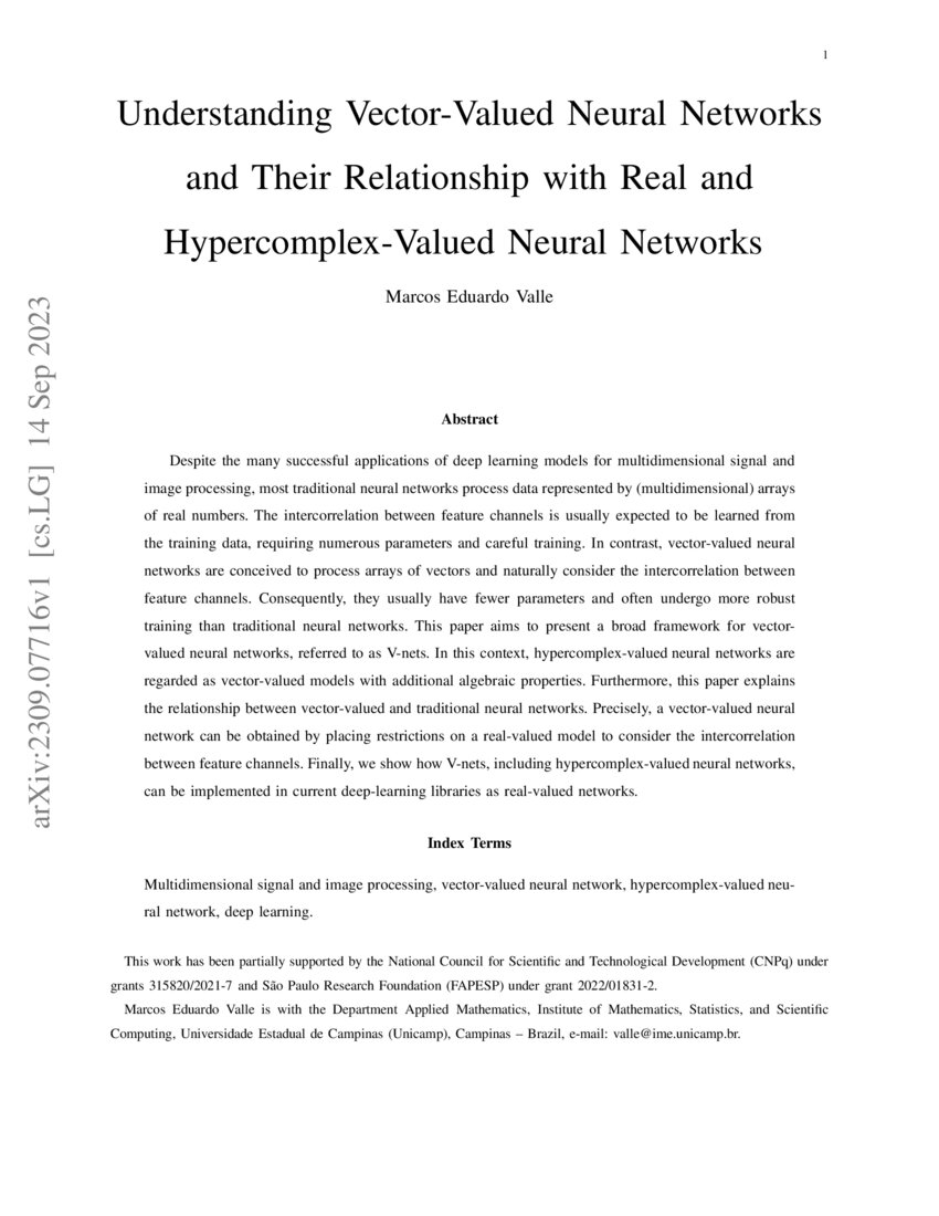 Understanding Vector-Valued Neural Networks and Their Relationship with Real and Hypercomplex ...