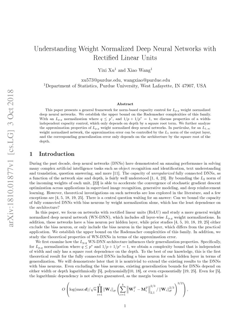 Understanding Weight Normalized Deep Neural Networks with Rectified ... Understanding Weight Normalized Deep Neural Networks with Rectified ...