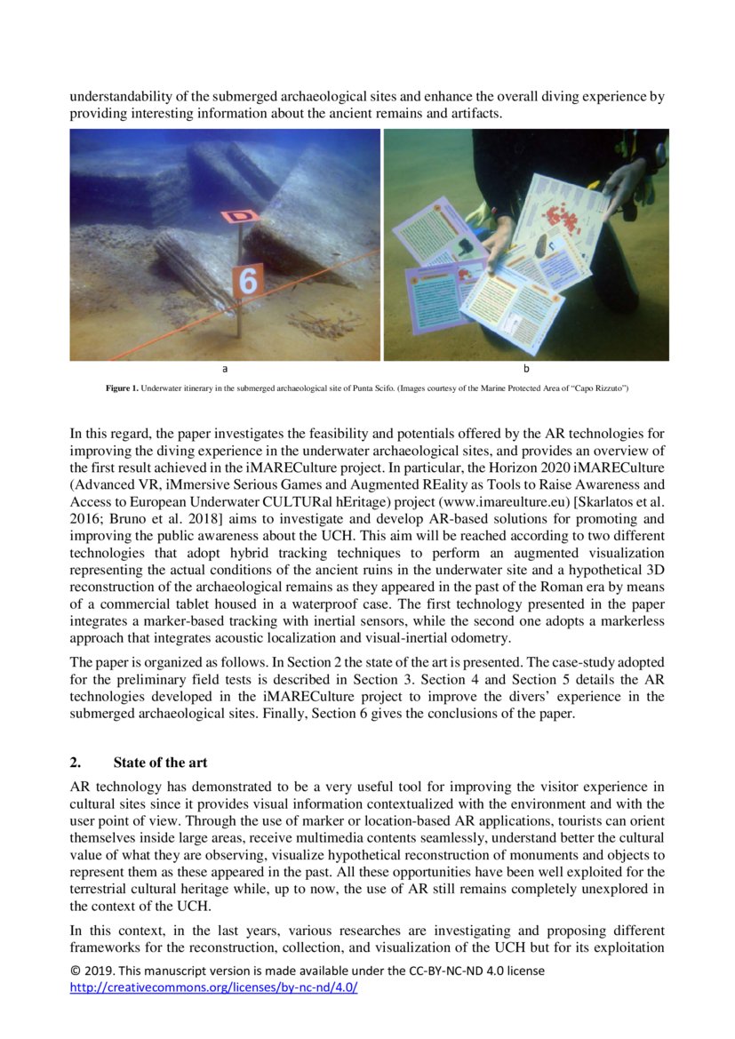 Underwater Augmented Reality for improving the diving experience in ...