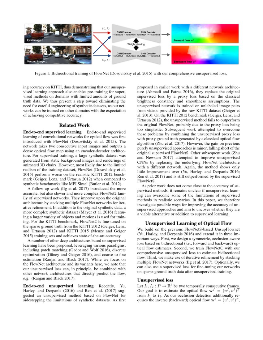 UnFlow: Unsupervised Learning of Optical Flow with a Bidirectional Census Loss | DeepAI