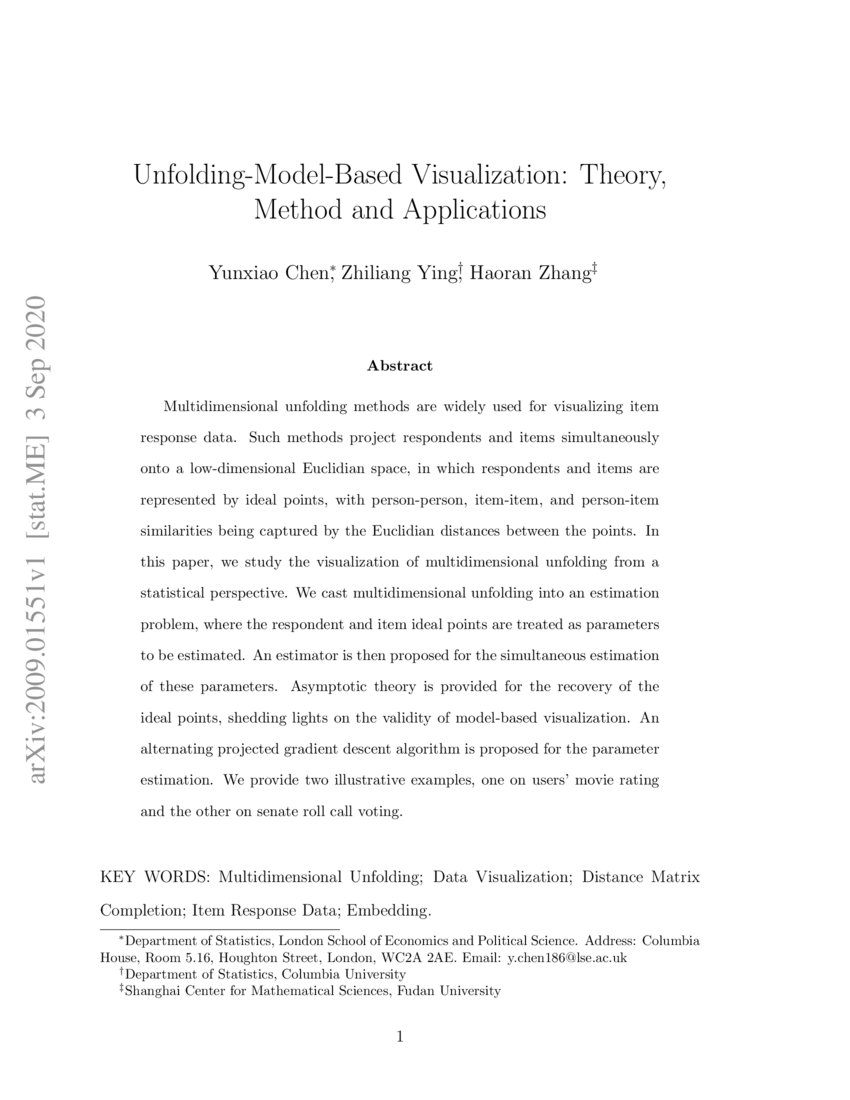 Unfolding-Model-Based Visualization: Theory, Method and Applications ...