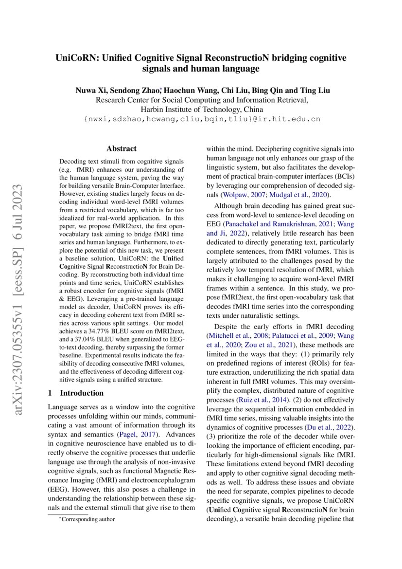 UniCoRN: Unified Cognitive Signal ReconstructioN bridging cognitive ...