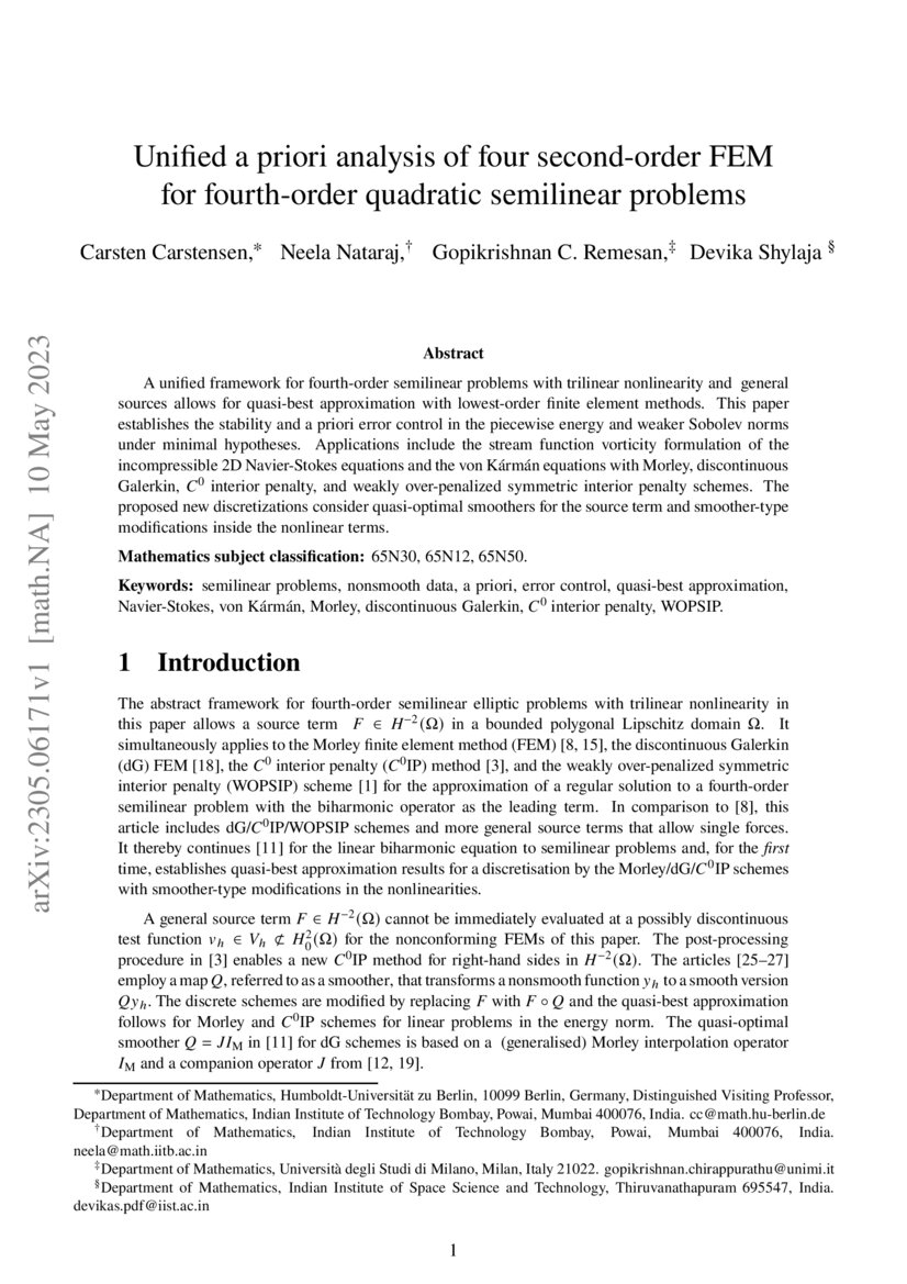 Unified A Priori Analysis Of Four Second Order Fem For Fourth Order