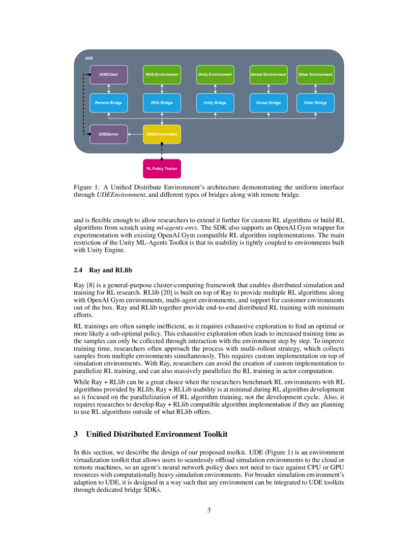 Unified Distributed Environment | DeepAI
