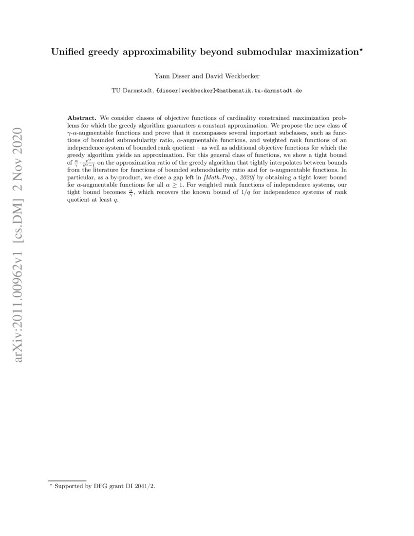 Unified greedy approximability beyond submodular maximization | DeepAI