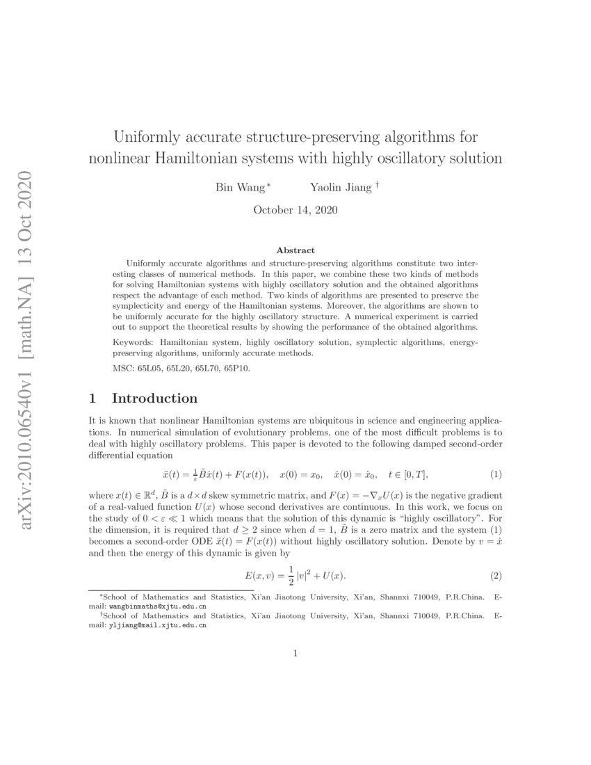 Uniformly Accurate Structure Preserving Algorithms For Nonlinear Hamiltonian Systems With Highly