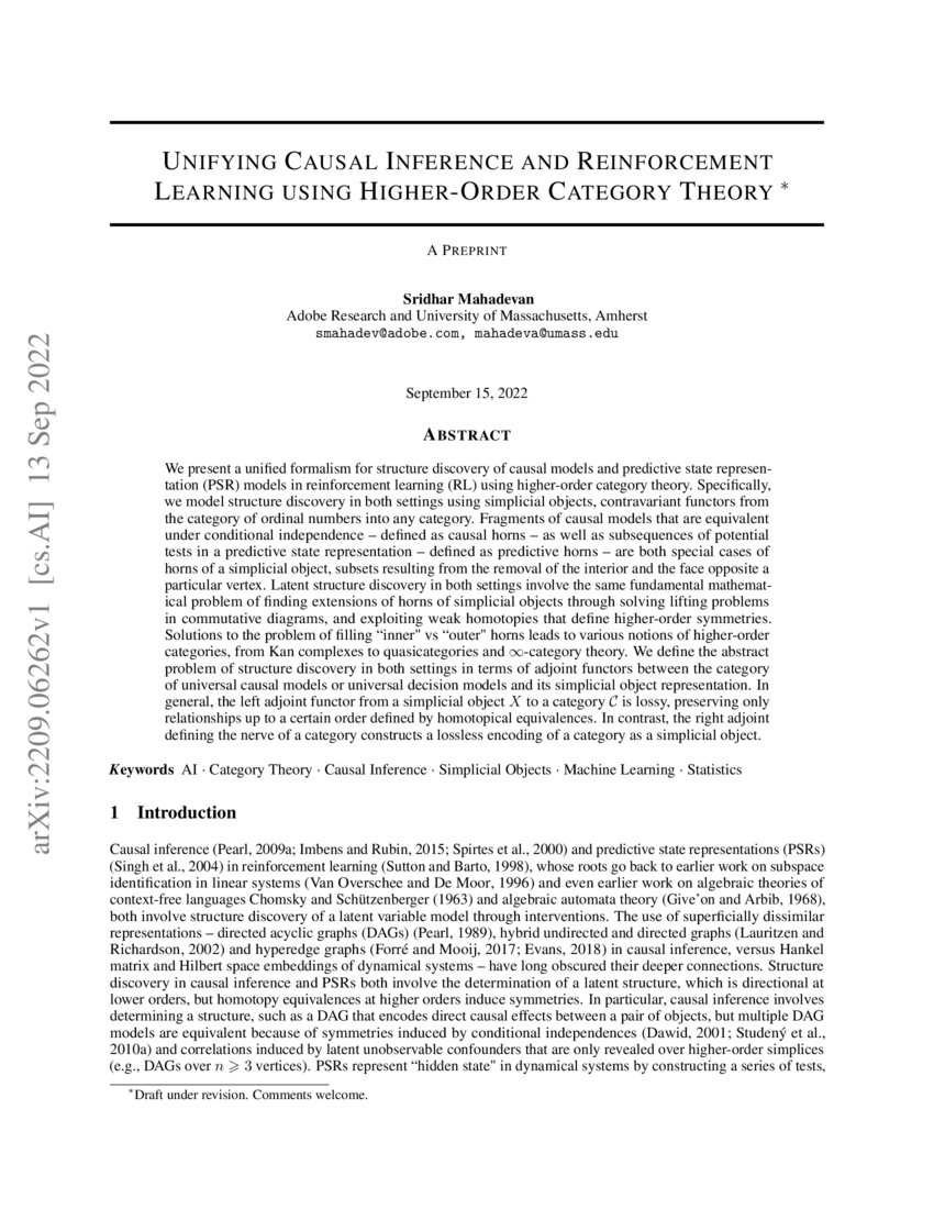 Unifying Causal Inference and Reinforcement Learning using Higher-Order ... Unifying Causal Inference and Reinforcement Learning using Higher-Order ...