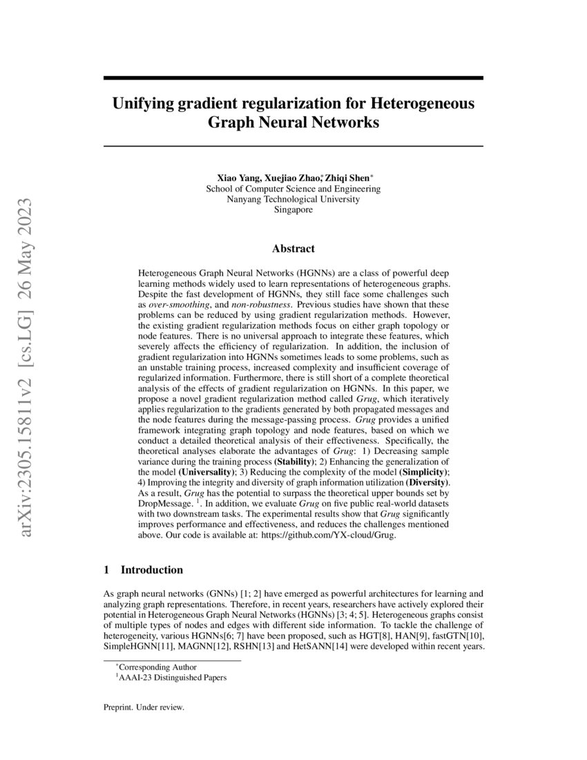Unifying Gradient Regularization For Heterogeneous Graph Neural Networks Deepai 