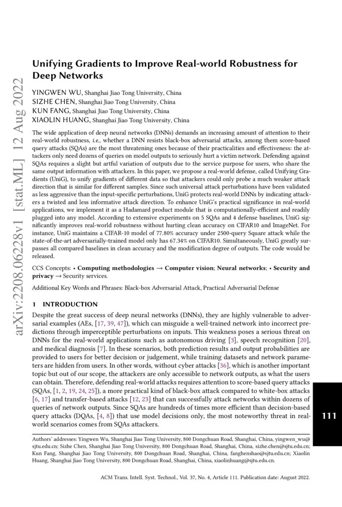 Unifying Gradients To Improve Real World Robustness For Deep Networks Deepai