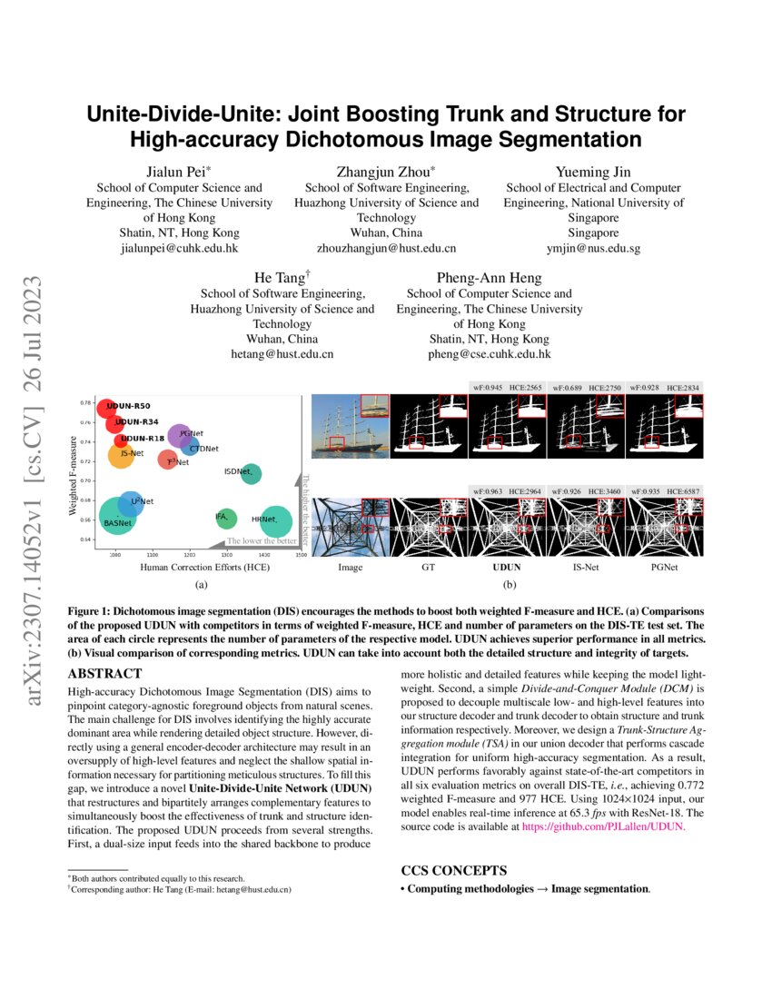 Unite-Divide-Unite: Joint Boosting Trunk and Structure for High-accuracy Dichotomous Image ...