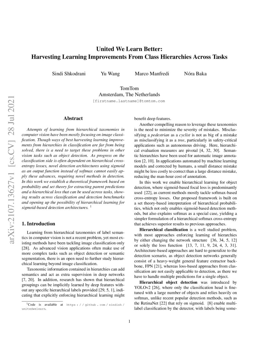 United We Learn Better: Harvesting Learning Improvements From Class Hierarchies Across Tasks ...