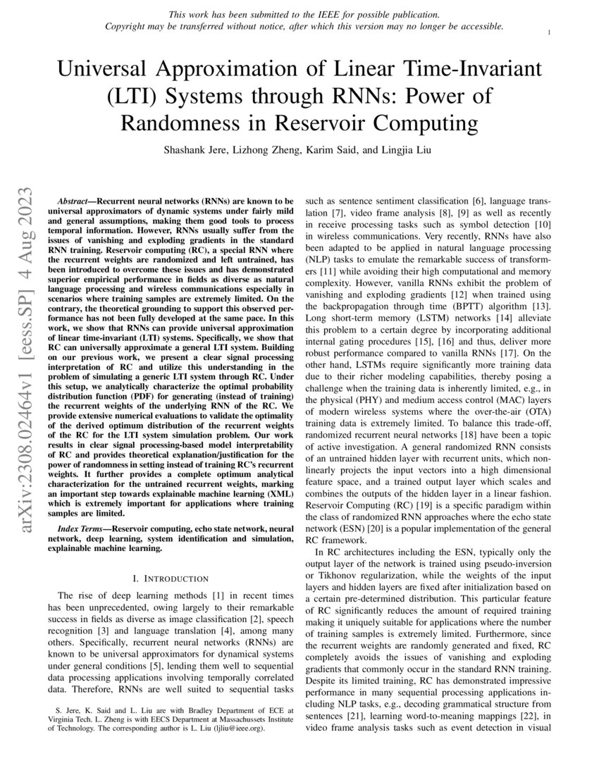 Universal Approximation Of Linear Time Invariant Lti Systems Through
