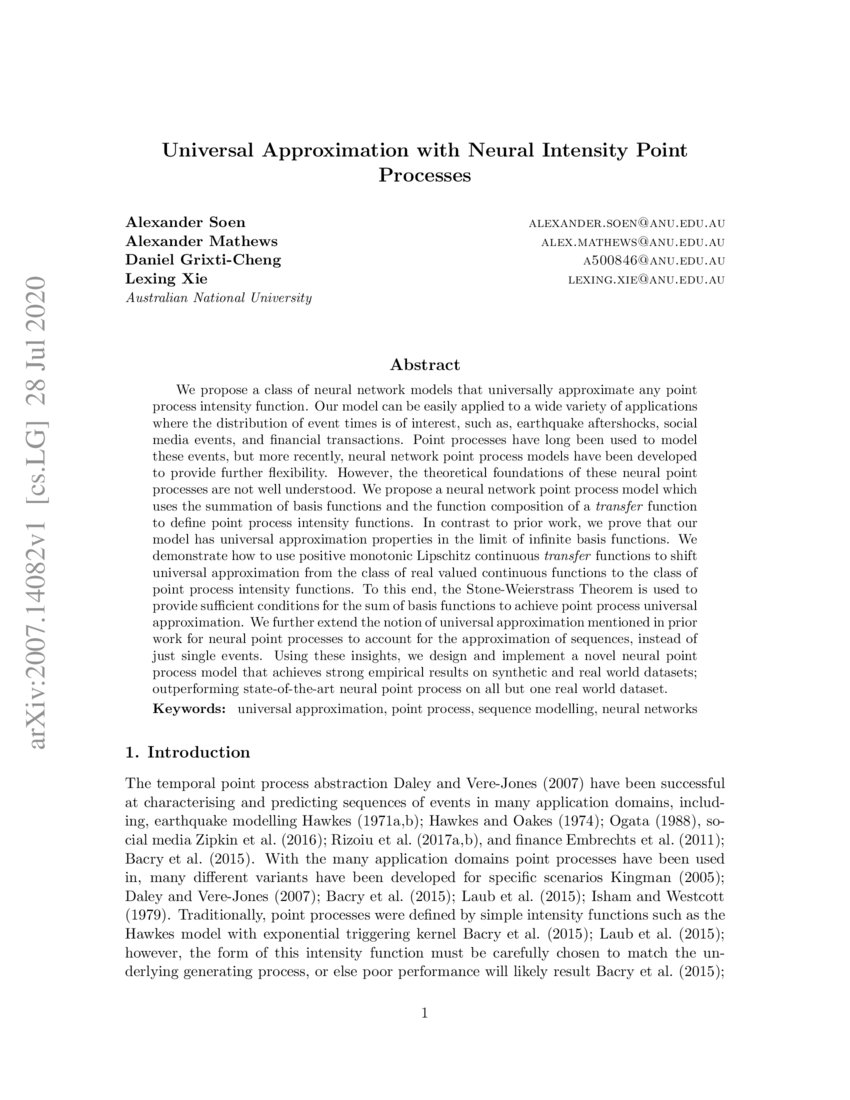 Universal Approximation with Neural Intensity Point Processes | DeepAI