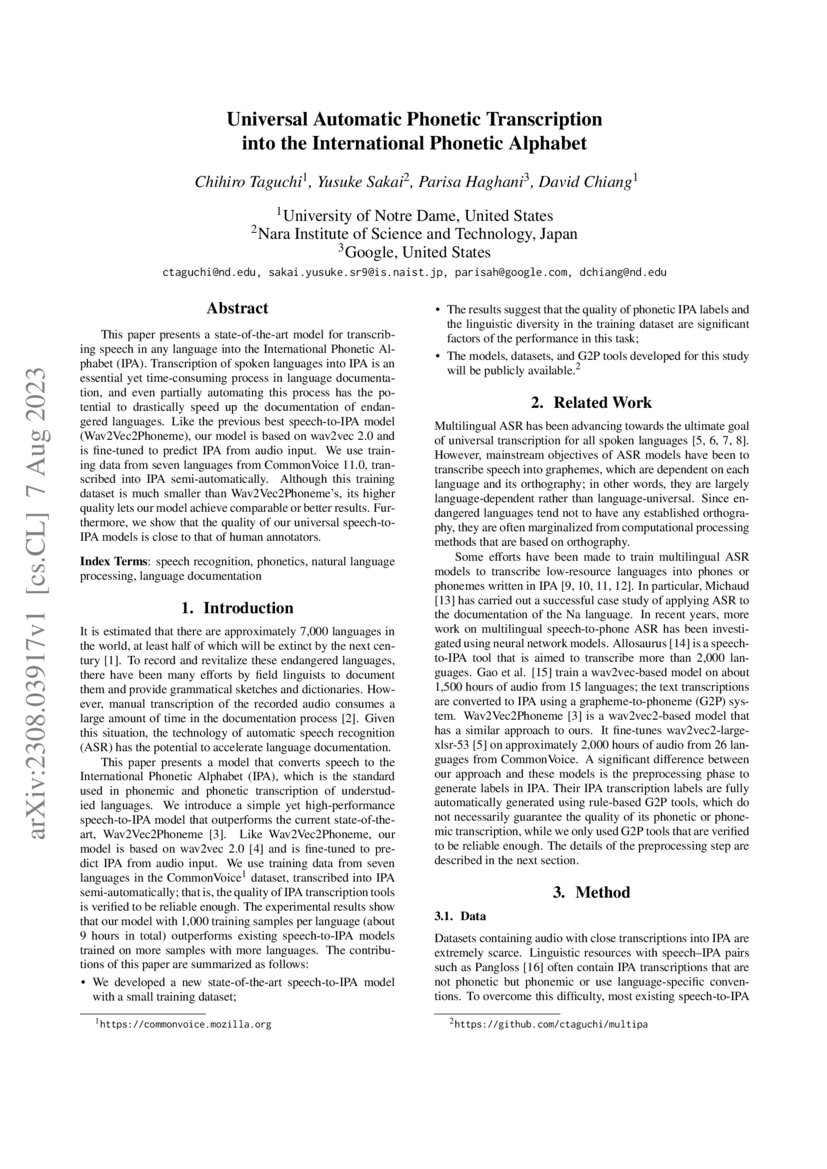 Universal Automatic Phonetic Transcription into the International ...