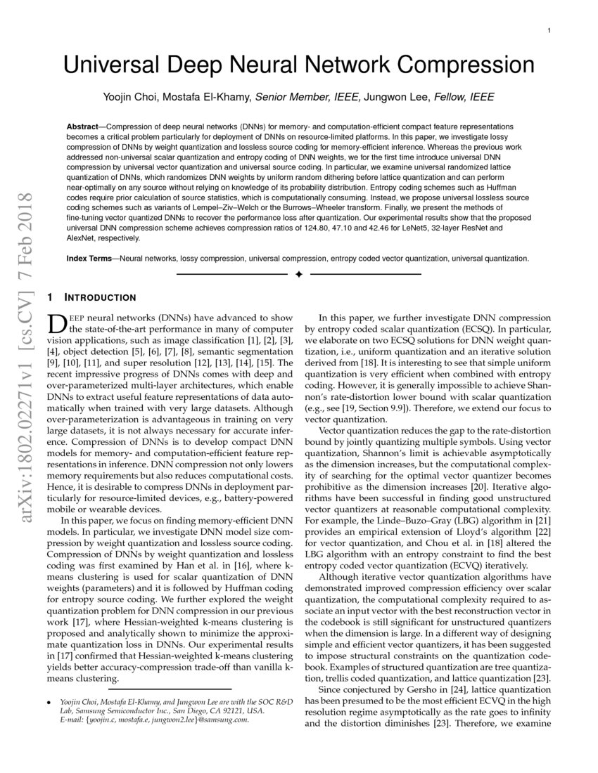 Universal Deep Neural Network Compression | DeepAI