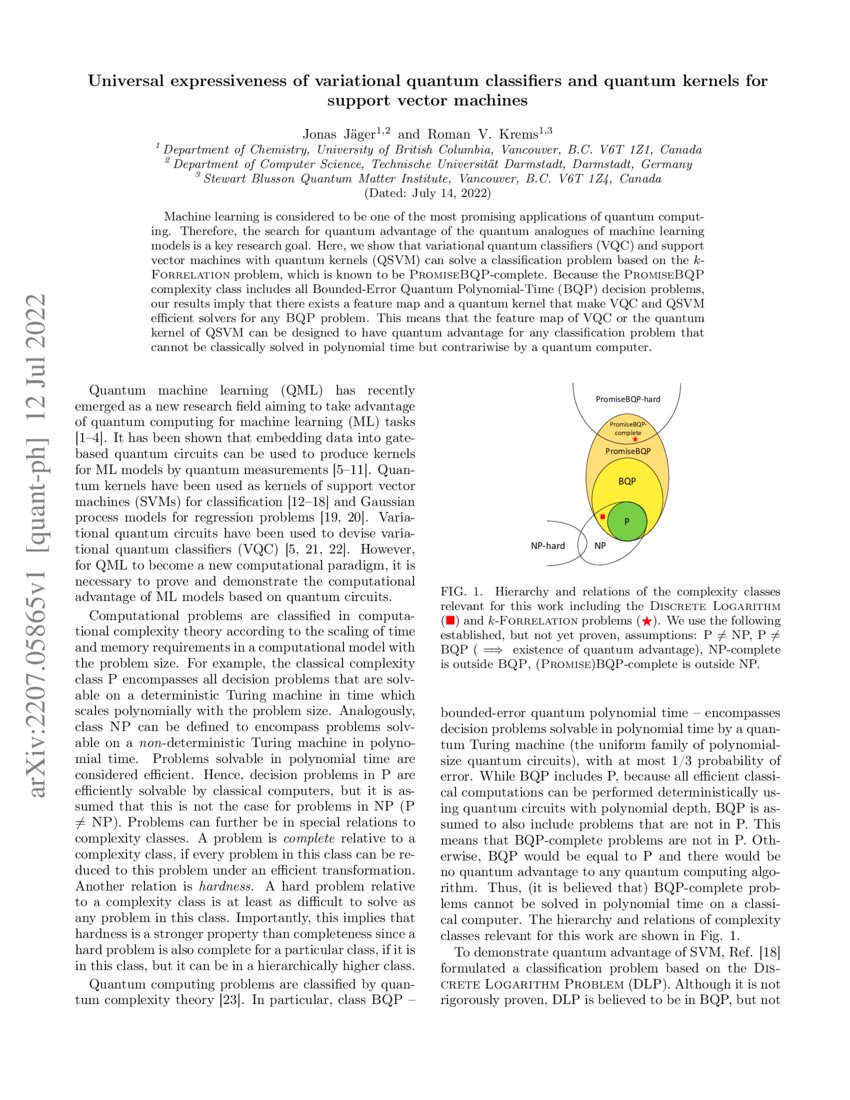 Universal expressiveness of variational quantum classifiers and quantum kernels for support ...