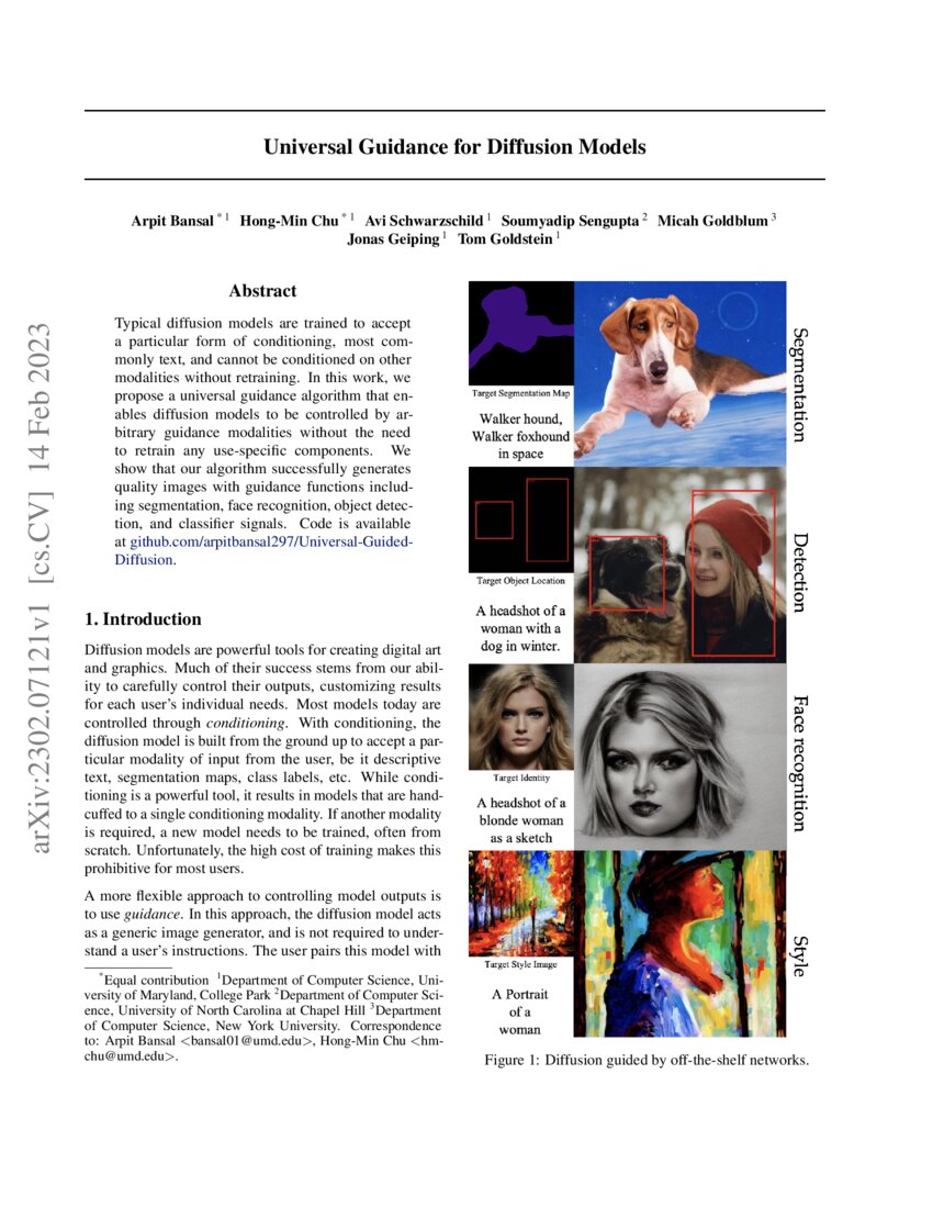 Universal Guidance for Diffusion Models | DeepAI