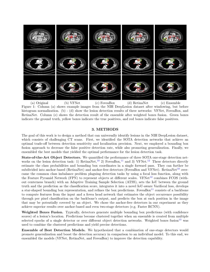 Universal Lesion Detection In Ct Scans Using Neural Network Ensembles