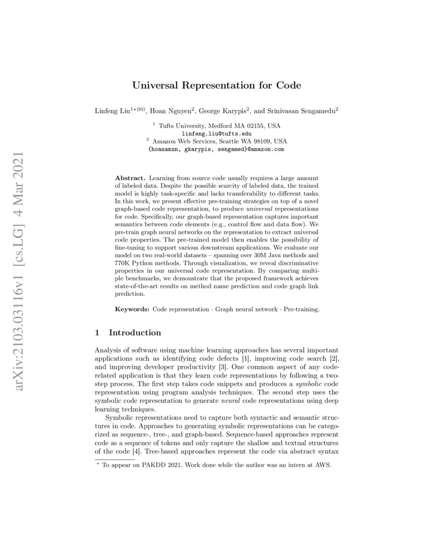 Universal Representation for Code | DeepAI