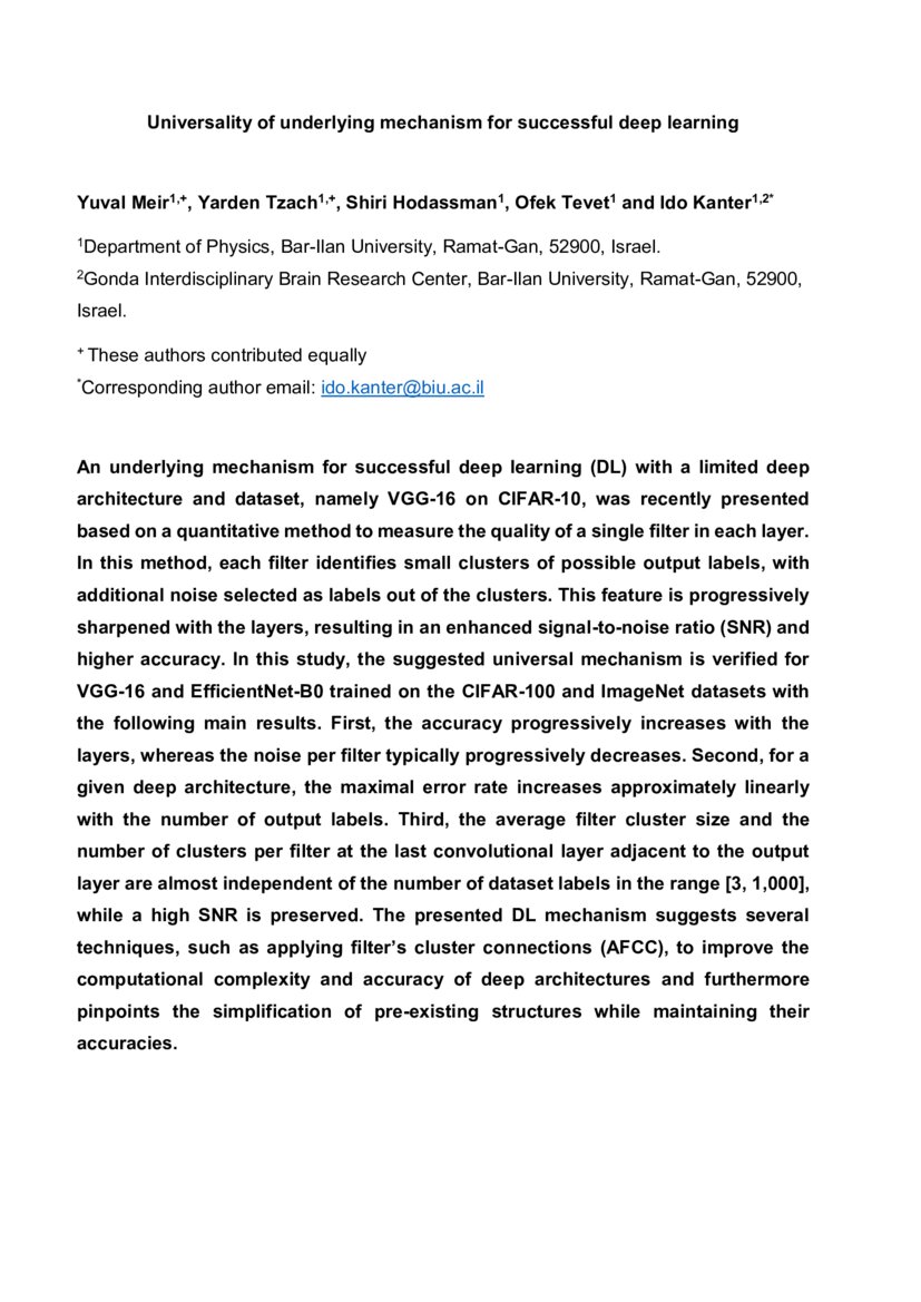 Universality of underlying mechanism for successful deep learning | DeepAI