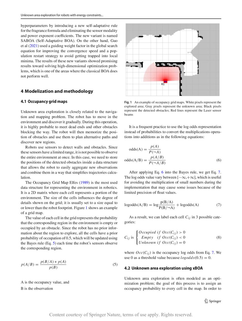 Unknown Area Exploration For Robots With Energy Constraints Using A Modified Butterfly