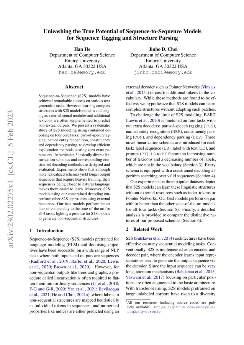 Unleashing The True Potential Of Sequence To Sequence Models For Sequence Tagging And Structure