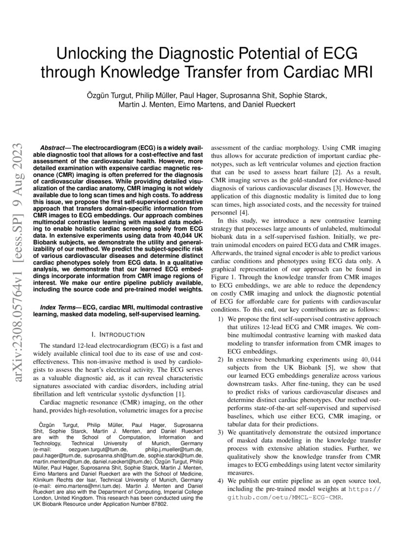 Unlocking the Diagnostic Potential of ECG through Knowledge Transfer ...