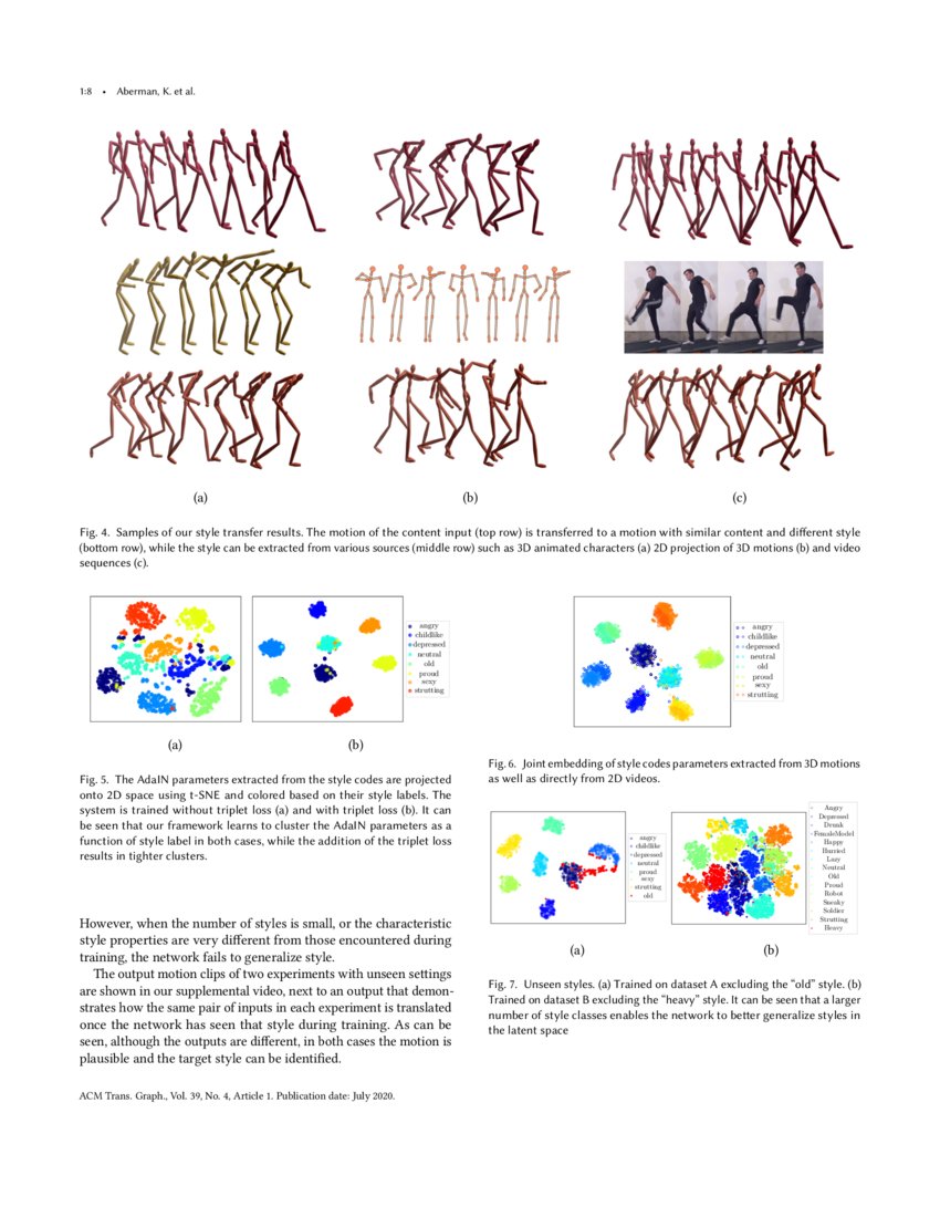Unpaired Motion Style Transfer from Video to Animation | DeepAI