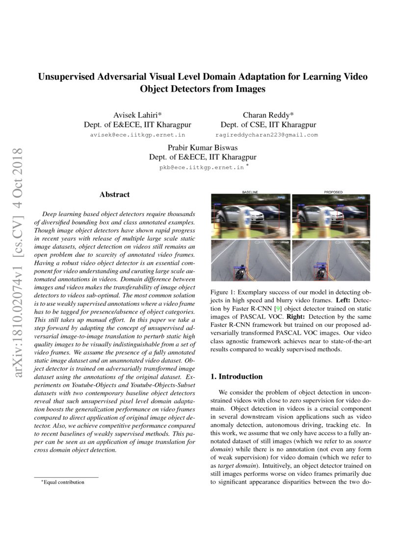 Unsupervised Adversarial Visual Level Domain Adaptation for Learning ... Unsupervised Adversarial Visual Level Domain Adaptation for Learning ...