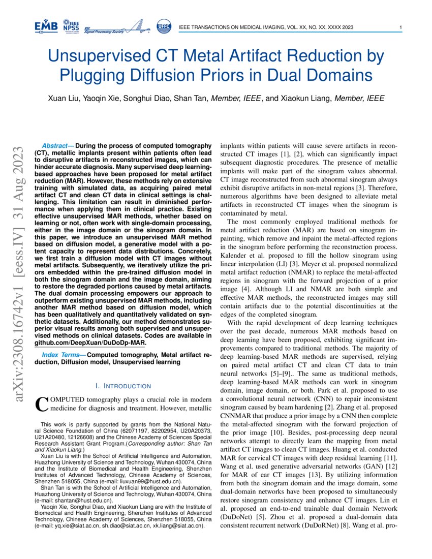 Unsupervised Ct Metal Artifact Reduction By Plugging Diffusion Priors