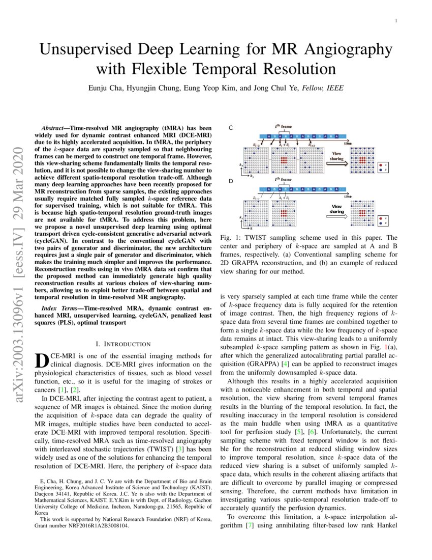 Unsupervised Deep Learning for MR Angiography with Flexible Temporal Resolution | DeepAI