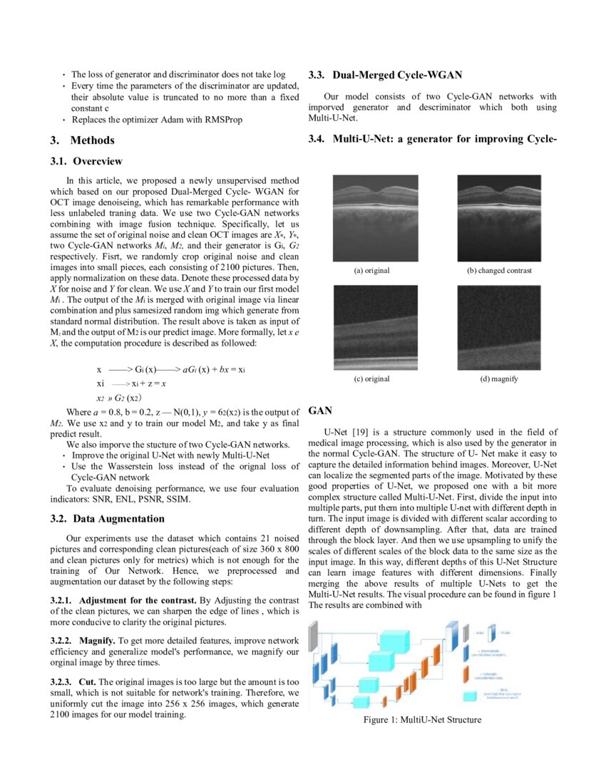 Unsupervised Denoising of Optical Coherence Tomography Images with Dual_Merged CycleWGAN | DeepAI