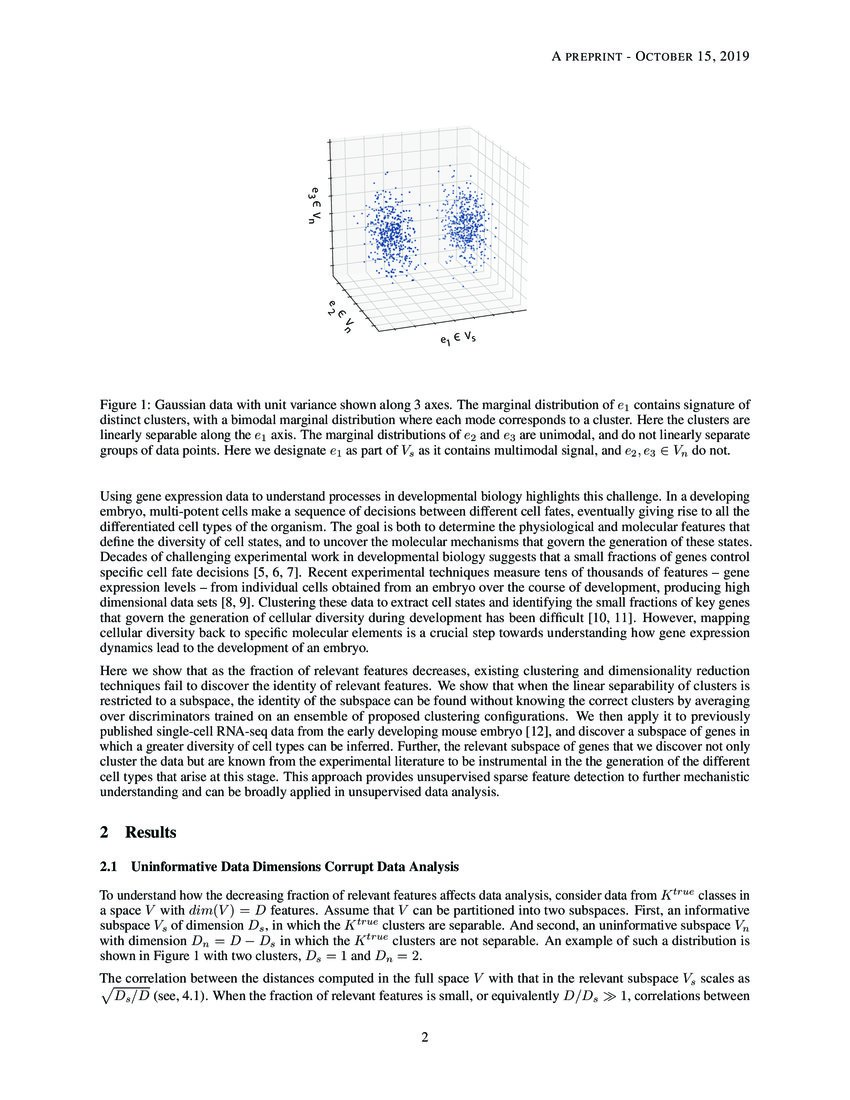 Unsupervised Discovery of Sparse Multimodal Representations in High ...