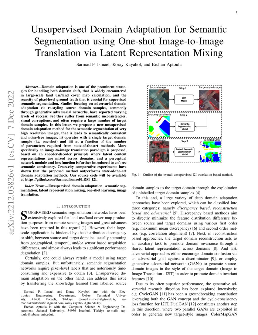 Unsupervised Domain Adaptation for Semantic Segmentation using One-shot ... Unsupervised Domain Adaptation for Semantic Segmentation using One-shot ...