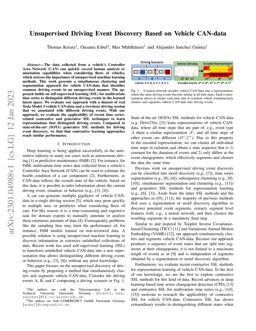 Unsupervised Driving Event Discovery Based On Vehicle Can Data Deepai 0092
