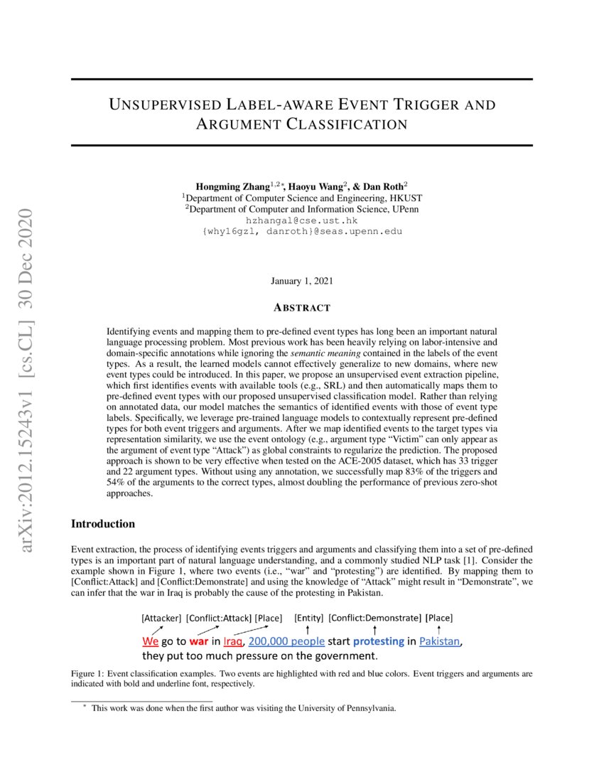 Unsupervised Label Aware Event Trigger And Argument Classification Deepai 9262