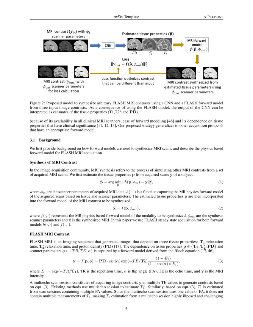 Unsupervised learning of MRI tissue properties using MRI physics models | DeepAI