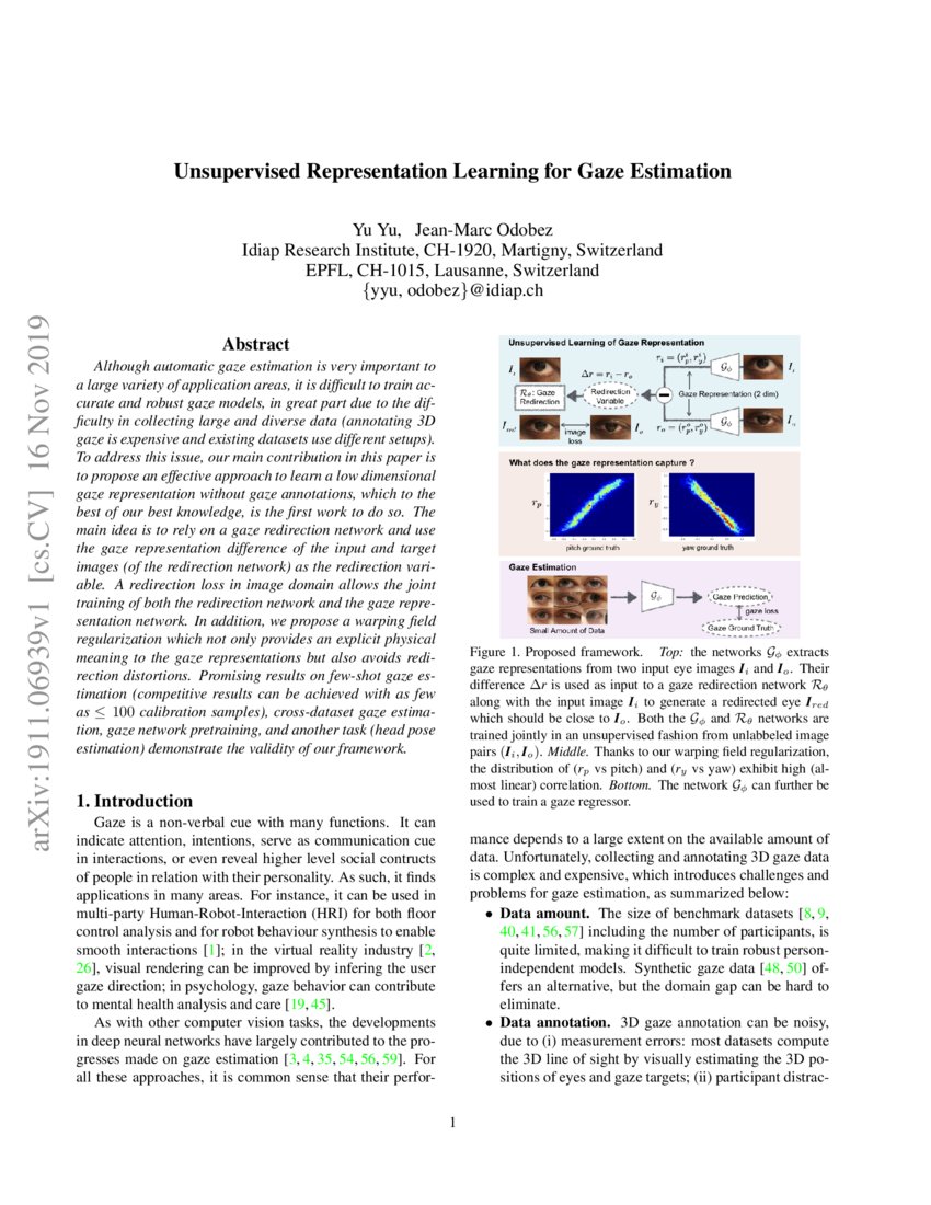 Unsupervised Representation Learning for Gaze Estimation | DeepAI