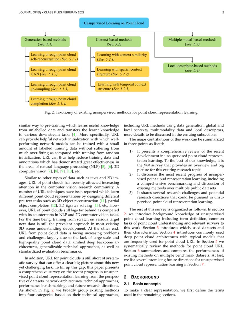 Unsupervised Representation Learning for Point Clouds: A Survey | DeepAI