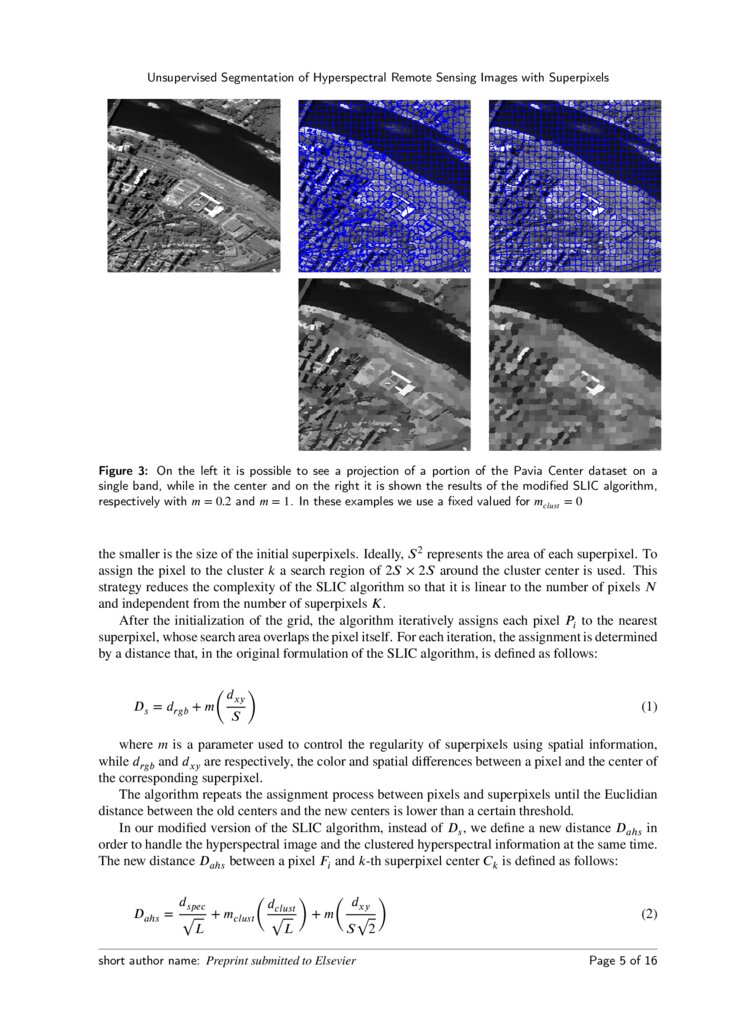 Unsupervised Segmentation Of Hyperspectral Remote Sensing Images With Superpixels Deepai
