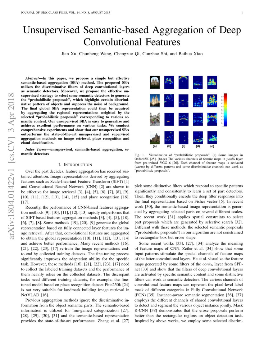 Unsupervised Semantic-based Aggregation of Deep Convolutional Features ... Unsupervised Semantic-based Aggregation of Deep Convolutional Features ...