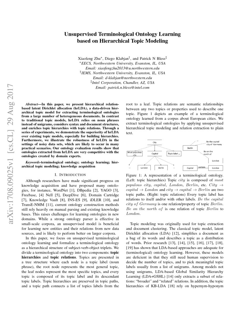 Unsupervised Terminological Ontology Learning Based On Hierarchical Topic Modeling Deepai