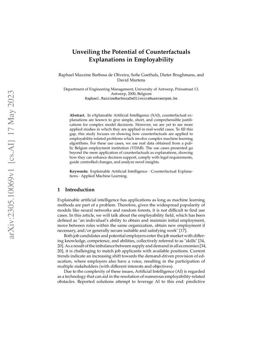 Unveiling the Potential of Counterfactuals Explanations in ...