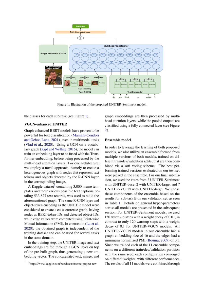 Upb At Semeval 2022 Task 5 Enhancing Uniter With Image Sentiment And Graph Convolutional