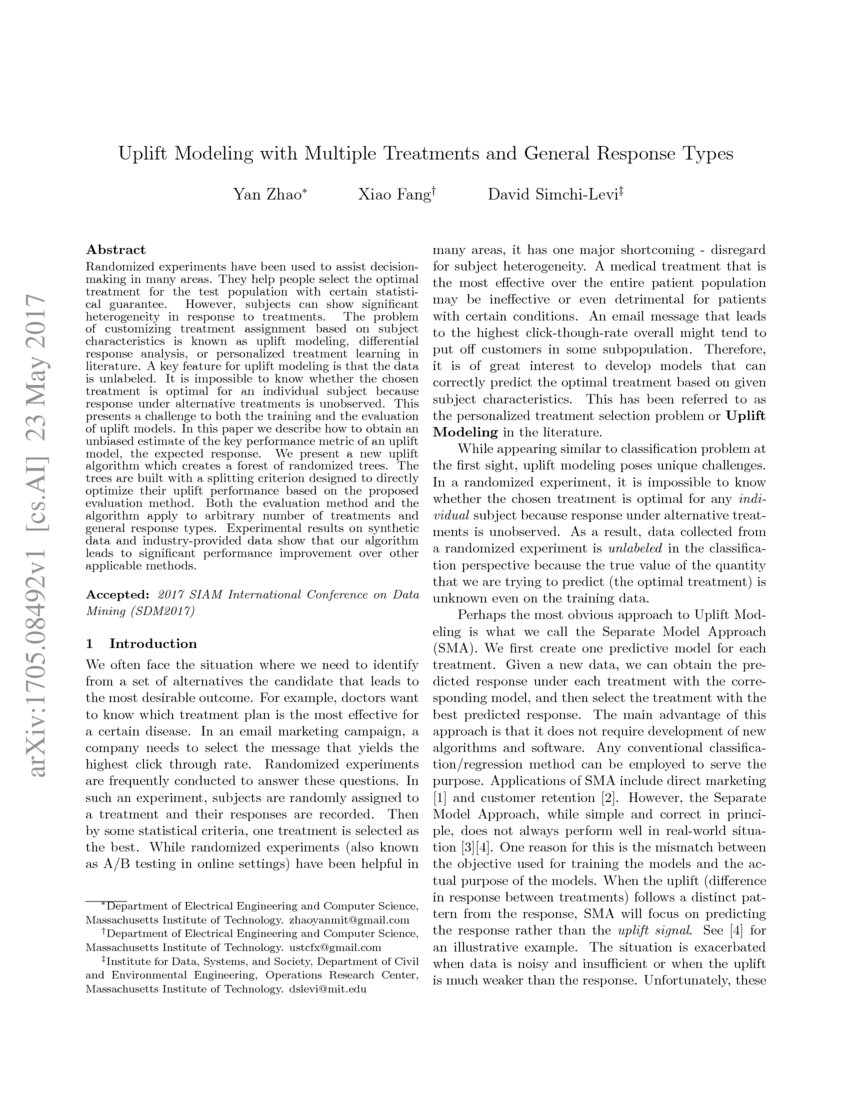 Uplift Modeling with Multiple Treatments and General Response Types ...