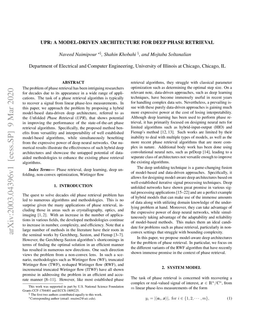 UPR: A Model-Driven Architecture for Deep Phase Retrieval | DeepAI